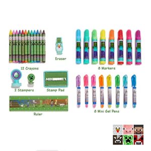 Innovative Designs Minecraft Kids Deluxe Activity Set with Carrying Tin, Coloring Sheets, Tattoos, Stickers, & Art Supplies