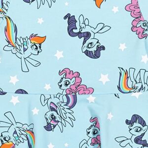 My Little Pony Big Girls French Terry Short Sleeve Dress Scrunchy Light Blue 10-12