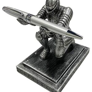 Ofiedx Executive Knight Pen Holder with a Pen Personalized Desk Accessories Decor Home Office Cool Pen Stand Iron