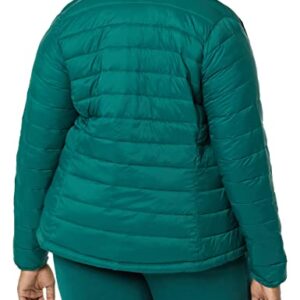 Amazon Essentials Women's Lightweight Long-Sleeve Water-Resistant Puffer Jacket (Available in Plus Size), Dark Emerald Green, X-Large