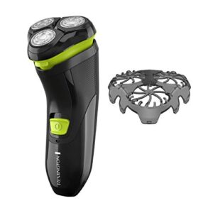 remington ultrastyle rechargeable rotary shaver, pr1320, black/neon green