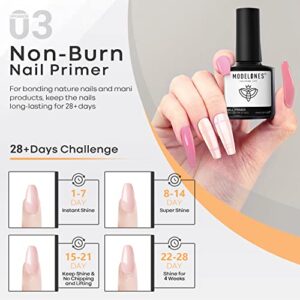 modelones Gel Top Coat and Base Coat With Nail Primer, 3Pcs No Wipe Base and top coat Gel Nail Polish Nail Bond Primer, 10ml New Upgraded Formula Long-Lasting Gel Nail kit