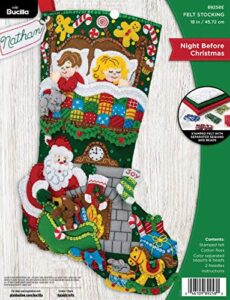 bucilla, night felt applique christmas stocking kit, 18" (89258e)