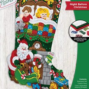 Bucilla, Night Felt Applique Christmas Stocking Kit, 18" (89258E)