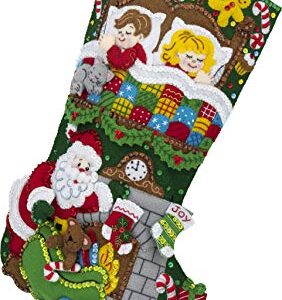 Bucilla, Night Felt Applique Christmas Stocking Kit, 18" (89258E)