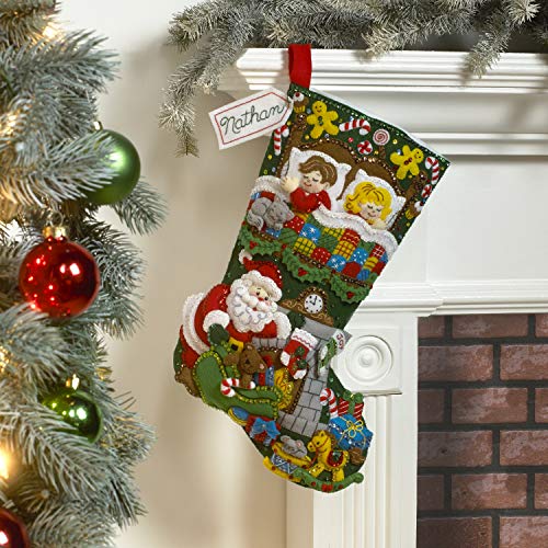 Bucilla, Night Felt Applique Christmas Stocking Kit, 18" (89258E)