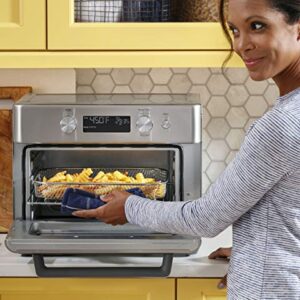 GE Digital Air Fryer Toaster Oven + Accessory Set | Convection Toaster with 8 Cook Modes | Large Capacity Oven - Fits 12" Pizza | Countertop Kitchen Essentials | Stainless Steel