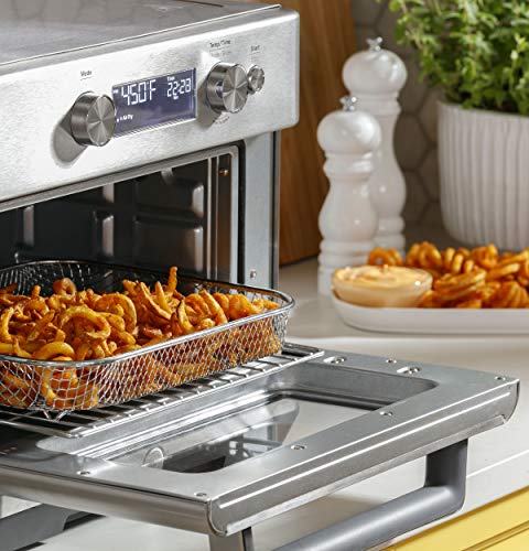 GE Digital Air Fryer Toaster Oven + Accessory Set | Convection Toaster with 8 Cook Modes | Large Capacity Oven - Fits 12" Pizza | Countertop Kitchen Essentials | Stainless Steel