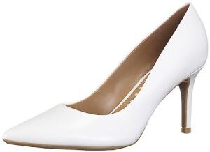 calvin klein women's gayle pump, white leather, 7.5