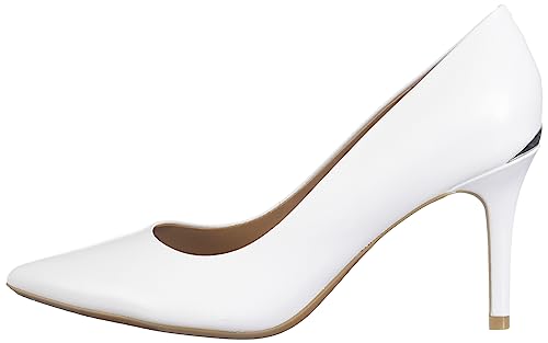 Calvin Klein Women's Gayle Pump, White Leather, 7.5