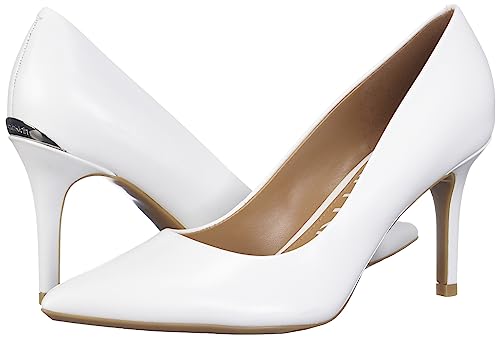 Calvin Klein Women's Gayle Pump, White Leather, 7.5