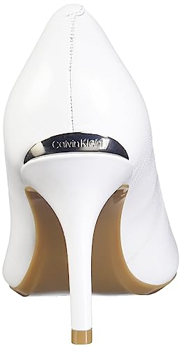 Calvin Klein Women's Gayle Pump, White Leather, 7.5