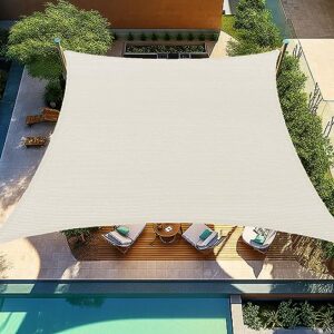 shade&beyond shade sail sun canopy 8'x 10' rectangle uv block sun sail shade for patio deck yard and outdoor activities cream, (we make customized size)