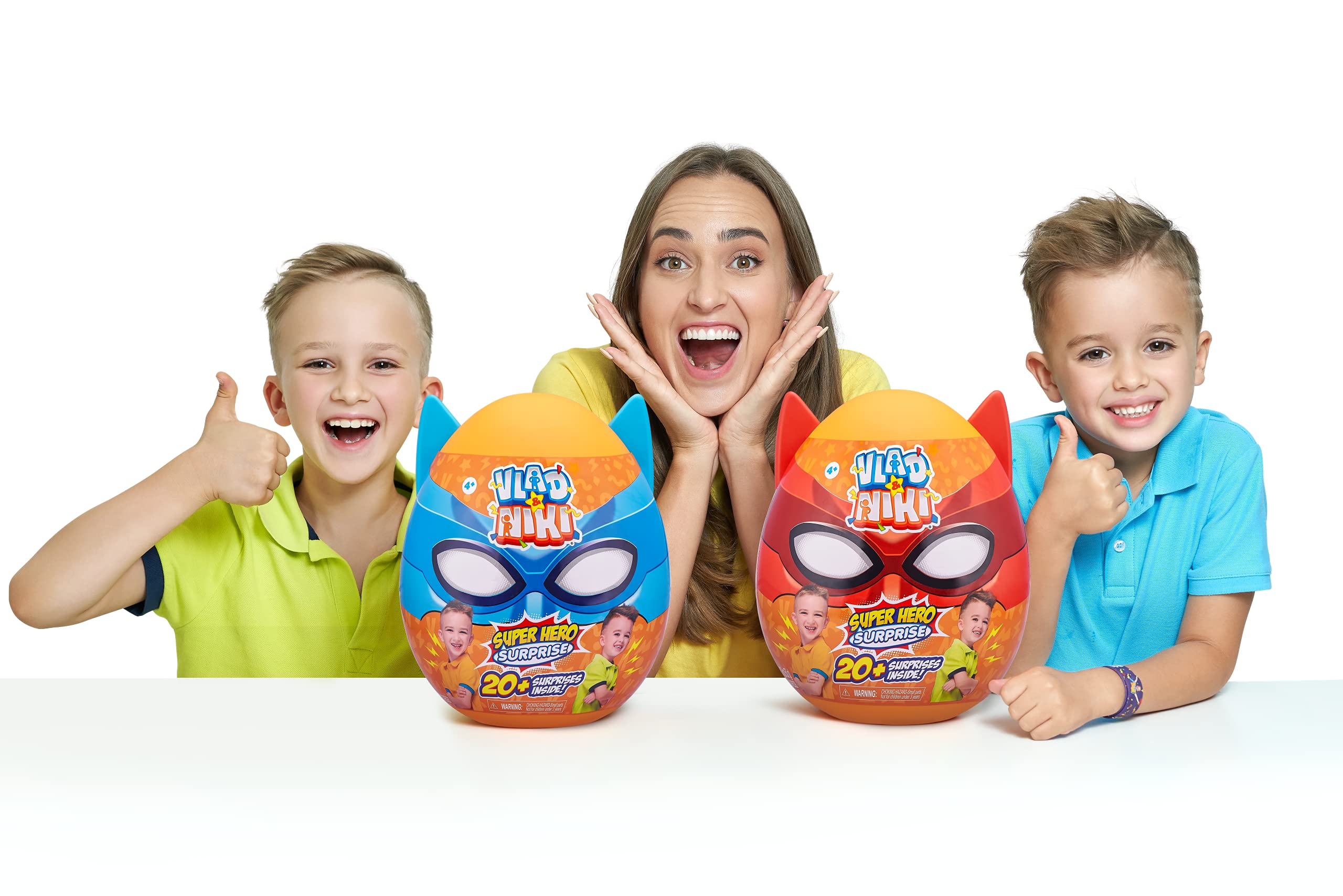 ZURU Vlad & Niki Superhero Surprise Egg Robot Battle with 20+ Surprises, Blue, Series 1