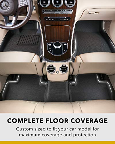 3D MAXpider Custom Fit Kagu Floor Mat (Black) Compatible with Volvo S60/V60 Hybrid 2019-2023 - Second Row