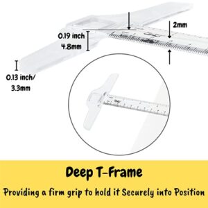 Mr. Pen- 12 Inches Plastic 3 Pack, T Square Ruler, Transparent, Drafting T Square, T Ruler for Crafting, Clear