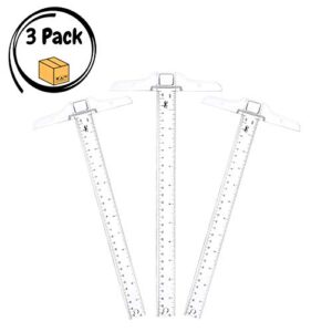 Mr. Pen- 12 Inches Plastic 3 Pack, T Square Ruler, Transparent, Drafting T Square, T Ruler for Crafting, Clear