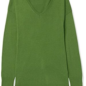 Amazon Essentials Women's Lightweight Long-Sleeve V-Neck Tunic Sweater (Available in Plus Size), Green, Small