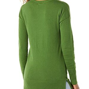 Amazon Essentials Women's Lightweight Long-Sleeve V-Neck Tunic Sweater (Available in Plus Size), Green, Small