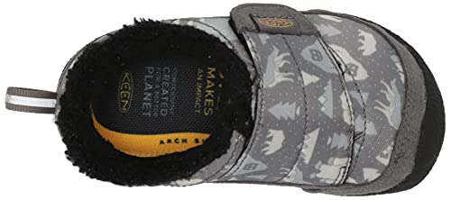 KEEN Kids Howser Low Wrap Casual Slippers, Steel Grey/Star White, 6 US Unisex Toddler