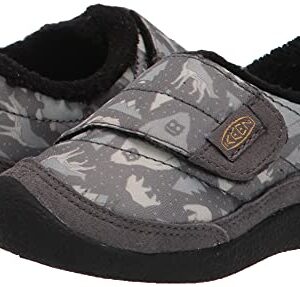 KEEN Kids Howser Low Wrap Casual Slippers, Steel Grey/Star White, 6 US Unisex Toddler