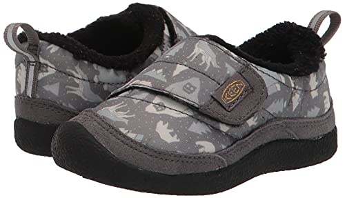 KEEN Kids Howser Low Wrap Casual Slippers, Steel Grey/Star White, 6 US Unisex Toddler