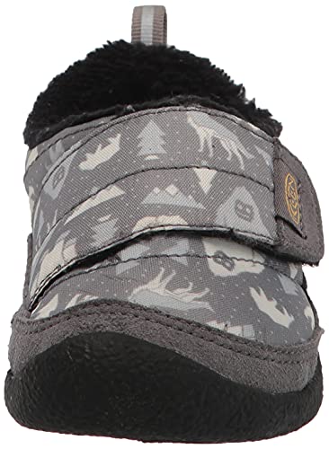 KEEN Kids Howser Low Wrap Casual Slippers, Steel Grey/Star White, 6 US Unisex Toddler