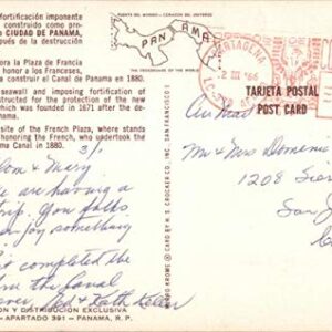 Panama Las Bovedas Panama City, Panama Original Vintage Postcard 1966