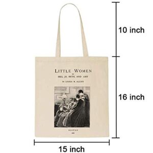 Literary tote bag. Handbag with book design. Book Bag. Library bag. Market bag (Little Women)