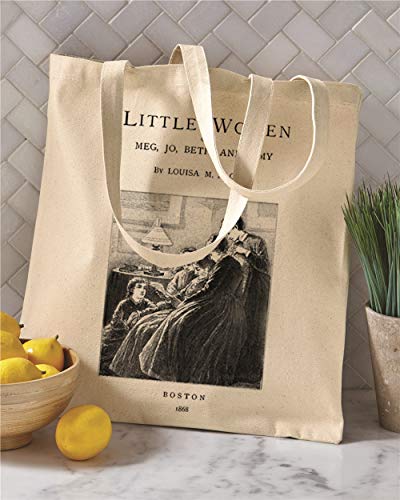 Literary tote bag. Handbag with book design. Book Bag. Library bag. Market bag (Little Women)