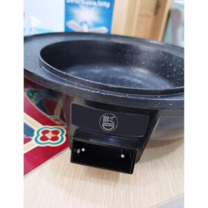 Soup N Grill Circular Edition Hotpot Grill Combo Indoor Korean BBQ, Shabu Shabu Electric Hot Pot with Divider, Portable with Free Strainer Scoops, Extra Long Chopsticks, Tongs, Cloths, Smokeless Grill