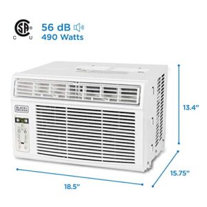 BLACK+DECKER BD06WT6 Window Air Conditioner with Remote Control, 6000 BTU, Cools Up to 250 Square Feet Energy Efficient, White