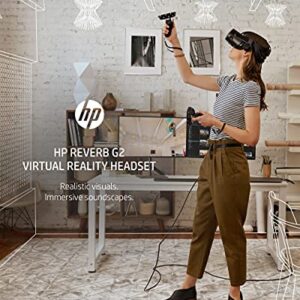 HP Reverb G2 VR Headset with Controller, Adjustable Lenses & Speakers from Valve, 2160 x 2160 LCD Panels, for Gaming, Ergonomic Design, 4 Cameras, Compatible with SteamVR & Windows Mixed Reality