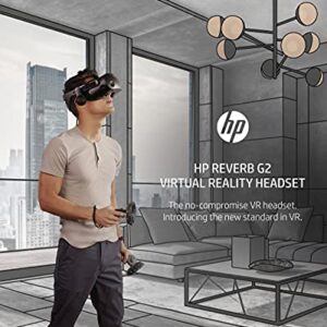 HP Reverb G2 VR Headset with Controller, Adjustable Lenses & Speakers from Valve, 2160 x 2160 LCD Panels, for Gaming, Ergonomic Design, 4 Cameras, Compatible with SteamVR & Windows Mixed Reality