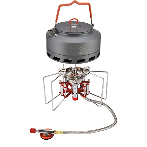 Bulin Camping Kettle 1.6L with 5800W Camping Gas Stove Burner Camping Hiking Backpack Outdoor