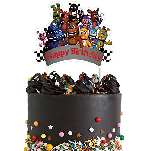 Cake Decorations for Fnaf Cake Topper, Happy Birthday Cake Toppers, Theme Cake Decorations for Bday Party - 1 Count