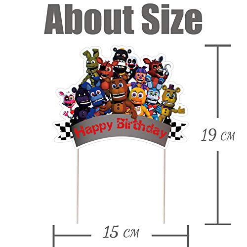 Cake Decorations for Fnaf Cake Topper, Happy Birthday Cake Toppers, Theme Cake Decorations for Bday Party - 1 Count