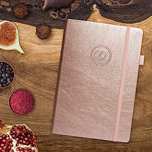 GoGirl Recipe Book – Blank Cookbook to Write In Your Own Recipes – Empty Cooking Journal for Family Recipes – Personalized Recipe Notebook – Hardcover, A5, 58 Recipes In Total - Rose Gold