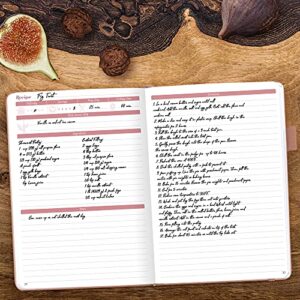 GoGirl Recipe Book – Blank Cookbook to Write In Your Own Recipes – Empty Cooking Journal for Family Recipes – Personalized Recipe Notebook – Hardcover, A5, 58 Recipes In Total - Rose Gold