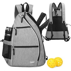 sucipi pickleball bag pickleball backpack for women men tennis bag tennis backpack reversible pickleball paddle bag tennis rackets bags for ladies gray