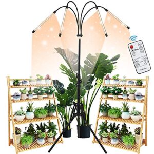 led plant grow light with stand,wtintell led grow light full spectrum for indoor plants,10 dimmable levels,3 modes timing,tripod adjustable 15-72 inch.