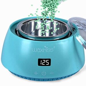 waxkiss 16.9oz digital electric hot wax warmer machine for hair removal touch control display wax heater for melt hard wax -teal green