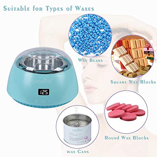 Waxkiss 16.9oz Digital Electric Hot Wax Warmer Machine for Hair Removal Touch Control Display Wax Heater for Melt Hard Wax -Teal Green