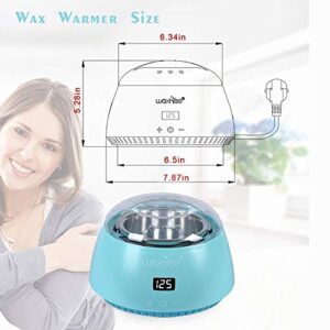 Waxkiss 16.9oz Digital Electric Hot Wax Warmer Machine for Hair Removal Touch Control Display Wax Heater for Melt Hard Wax -Teal Green