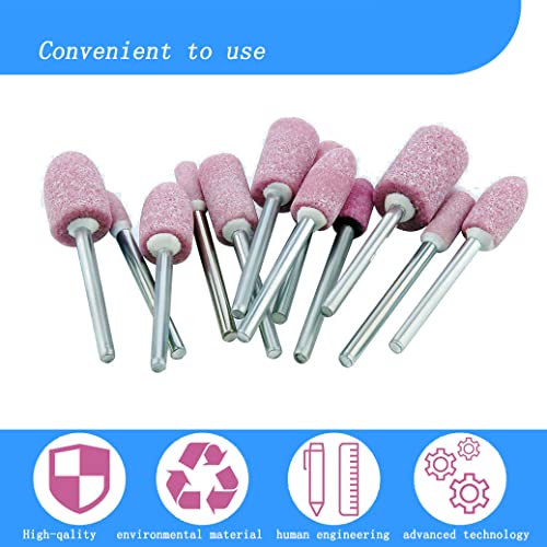 Luo ke 20 Pcs Rotary Grinding Stone Bits, Abrasive Stone Mounted Sharpening Tools with 1/8" Mandrel Fits Dremel Rotary Tool(Head Diameter : 4mm / 6mm / 8mm / 10mm / 12 mm)