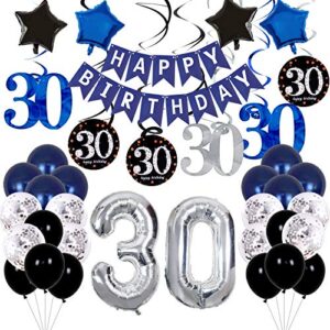 30th birthday decorations for him/her - birthday decorations for men women blue birthday party supplies with happy birthday banner dirty 30 birthday decorations for him/her- 30 years old decorations