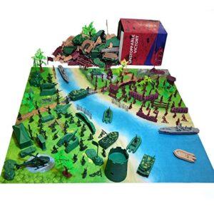 jumplanma army men military set 293pcs-mini action figure play set with soldiers, vehicles,tanks, aircrafts & boats-pretend army base & military toy figurines for boys