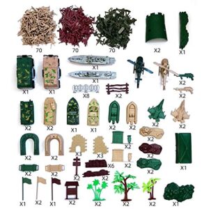 Jumplanma Army Men Military Set 293PCS-Mini Action Figure Play Set with Soldiers, Vehicles,Tanks, Aircrafts & Boats-Pretend Army Base & Military Toy Figurines for Boys