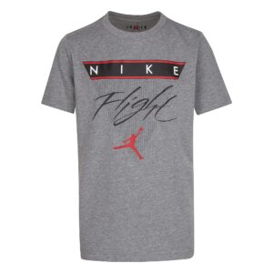 jordan boy's flight history tee (big kids) carbon heather md (10-12 big kid)