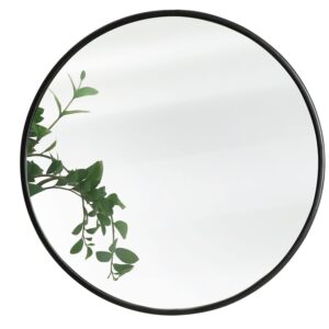 round mirror, black round mirror 30 inch, round wall mirror, round bathroom mirror, circle mirrors for wall, metal framed mirror for bathroom, vanity, bedroom, entryway, hallway